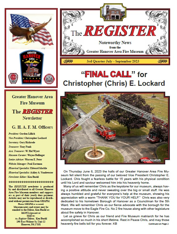 newsletter_cover – Greater Hanover Area Fire Museum